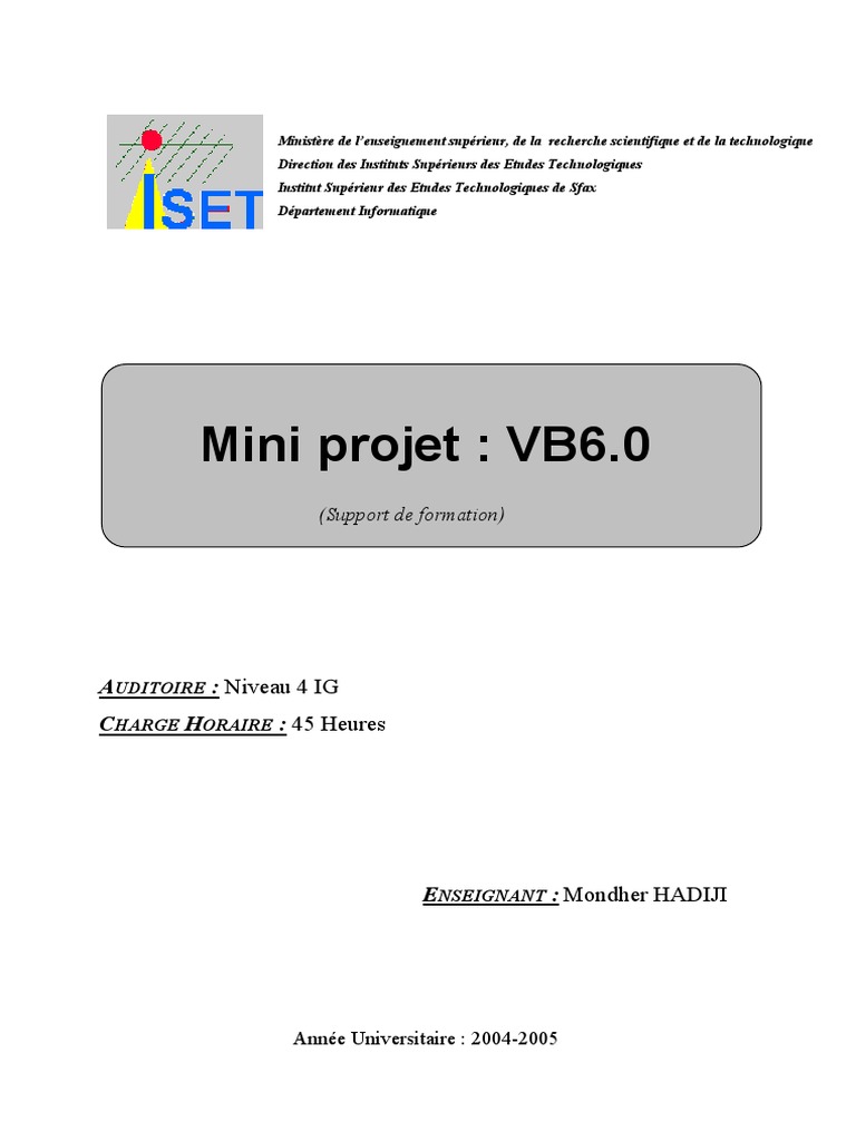 Formation VB6 | PDF | Ingénierie informatique | Génie logiciel