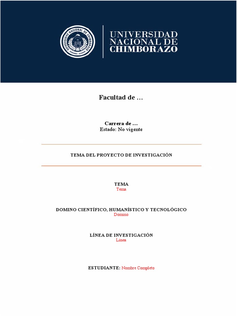 UNACH-RGF-01-04-02.26 Tema Proyecto de Investigación | PDF