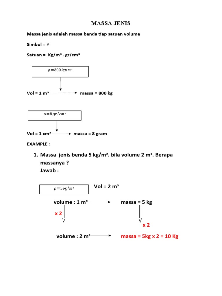 Rumus dan Contoh Massa Jenis | PDF