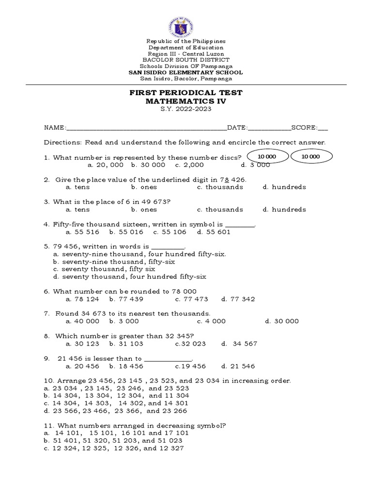 PT - Math 4 - Q1 - Edited | PDF
