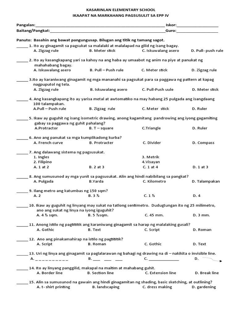 PT - EPP 4 - Q4 (1) - Tos Guide | PDF