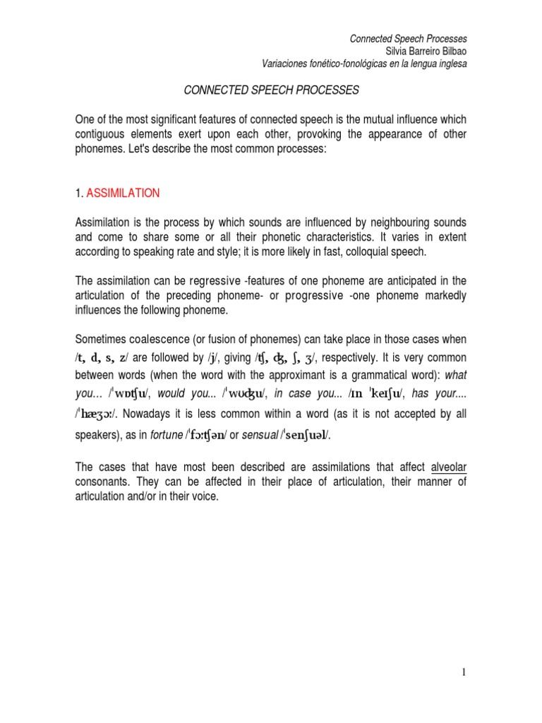 Connected Speech | PDF | Oral Communication | Phonology
