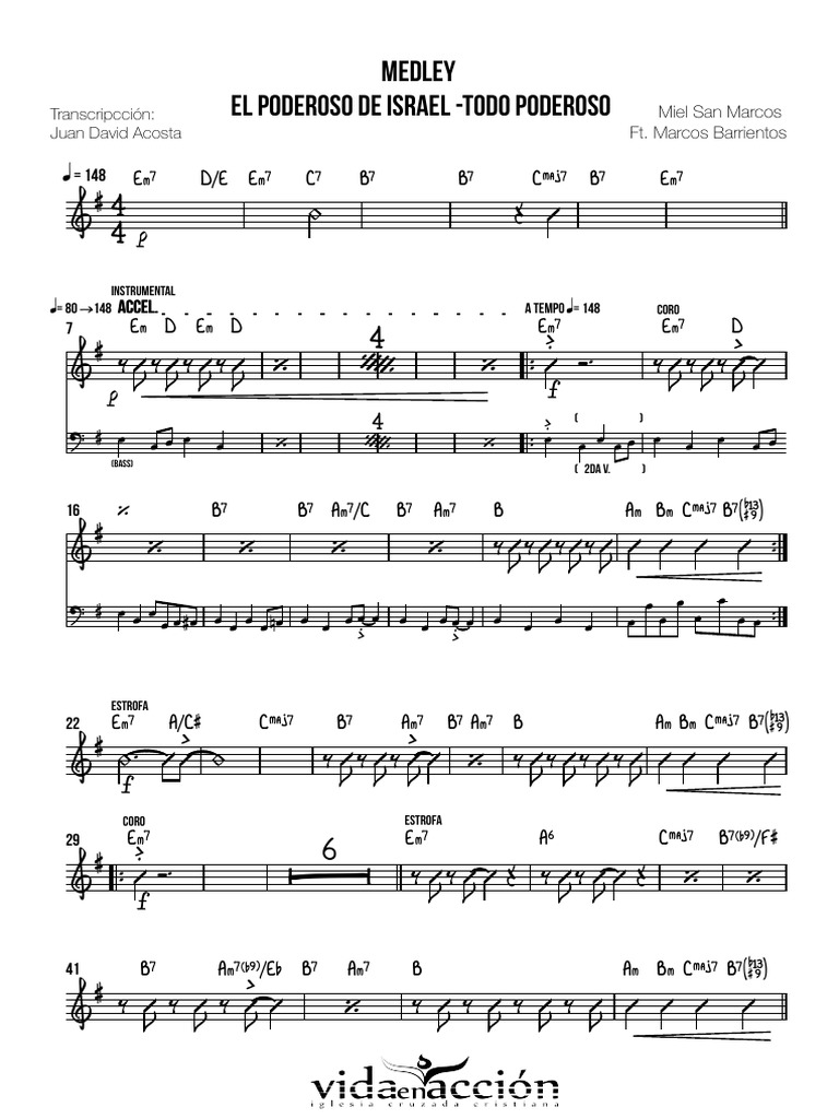 Medley El Poderoso de Israel - Todo Poderoso em - Partitura Completa | PDF