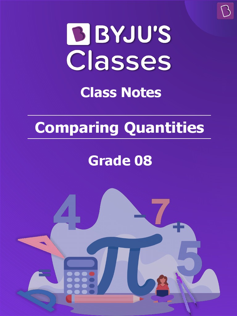 Comparing Quantities - Notes | PDF | Percentage | Taxes