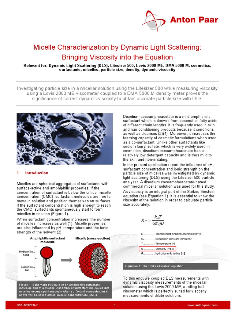 D51IA032EN-C Micelle DLS Viscosity | PDF