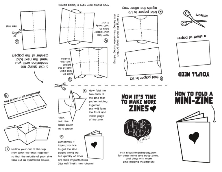 How to Fold a Mini-Zine | PDF | Publishing | Written Communication