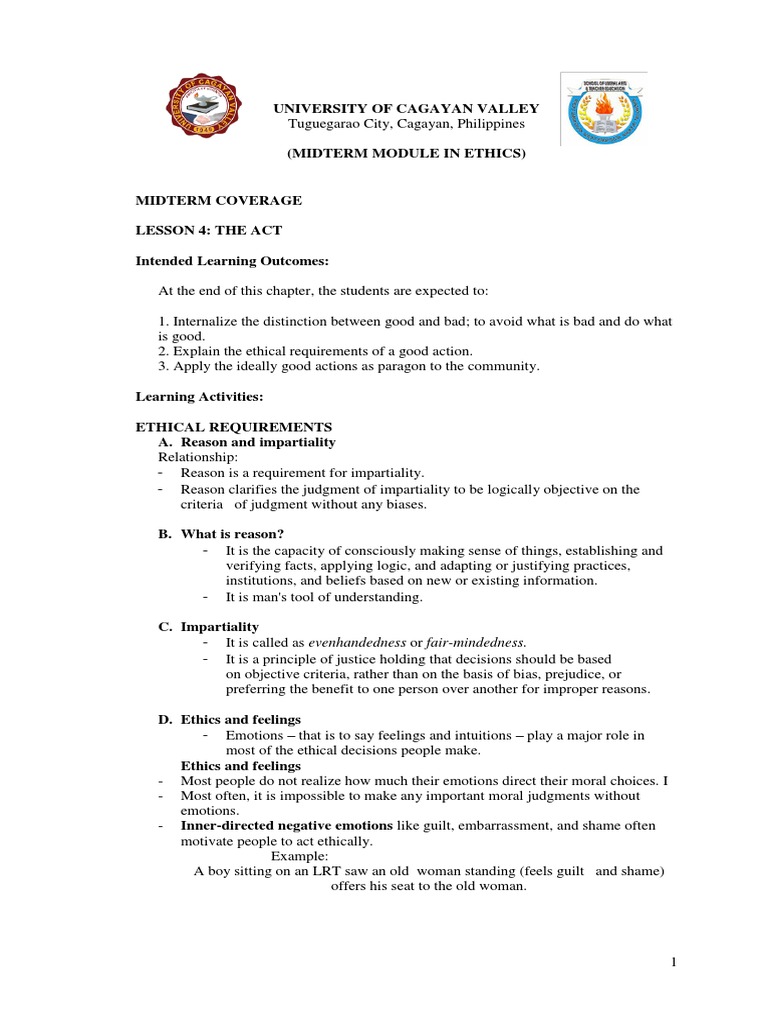 Midterm Ethics Modules Revised 2 | PDF | Crime & Violence | Justice