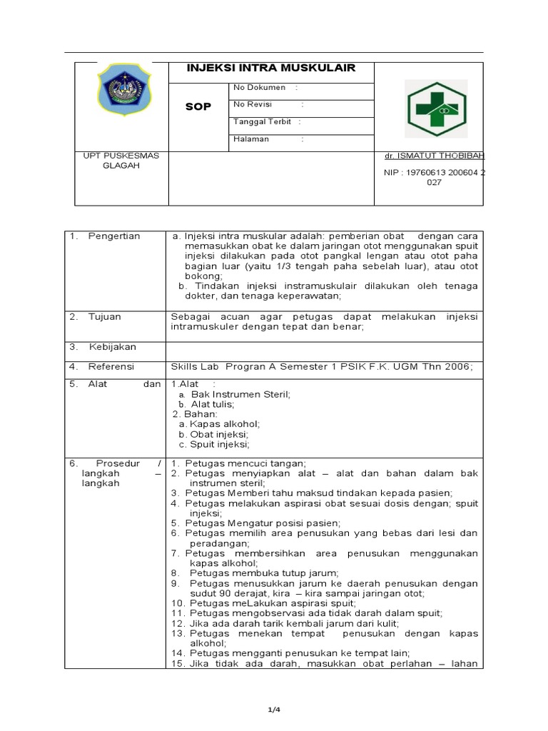 Sop INJEKSI IM | PDF
