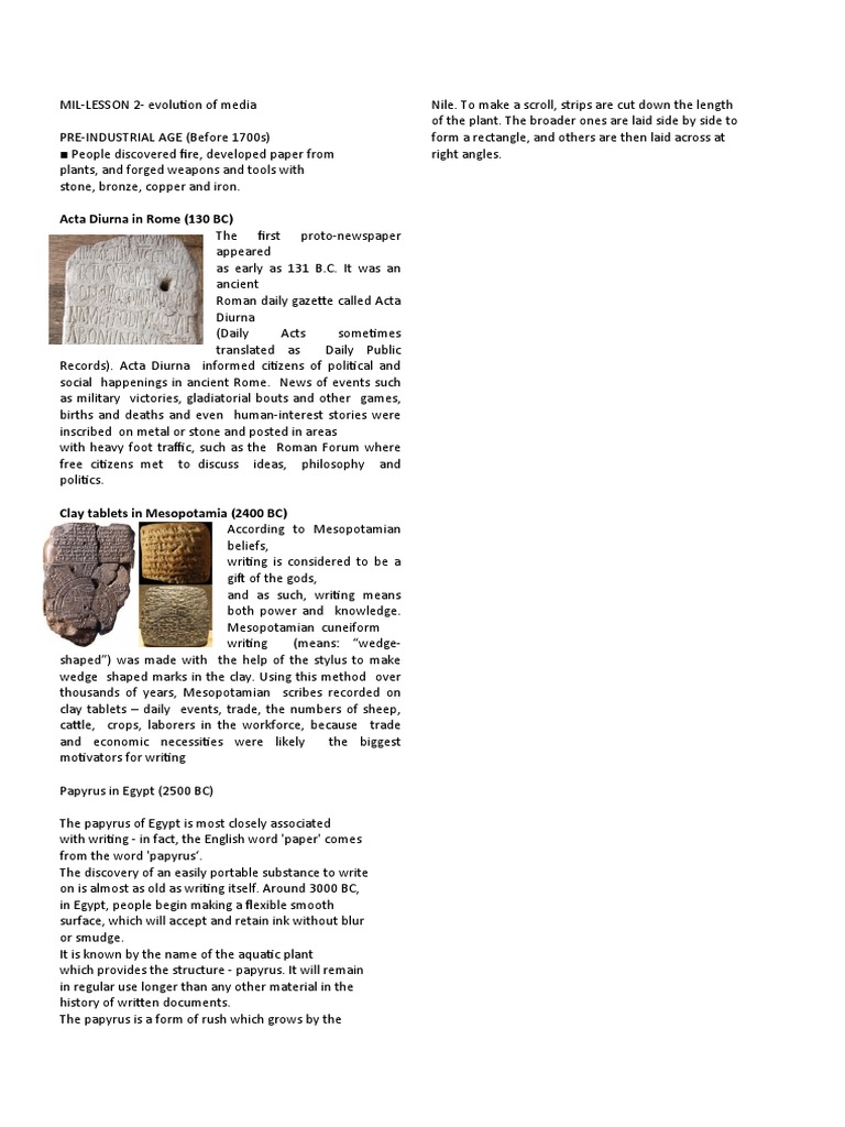 Acta Diurna in Rome (130 BC) | Download Free PDF | Mesopotamia | Papyrus