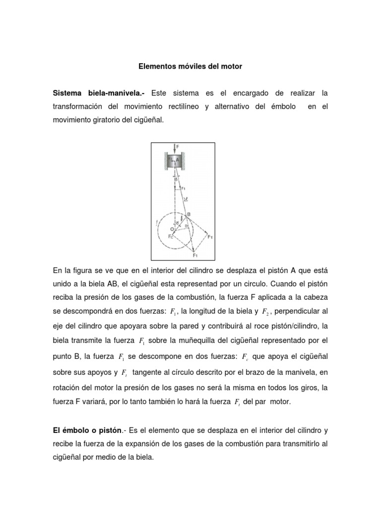 Tema 3 Elementos Móviles Del Motor | Descargar gratis PDF | Pistón ...
