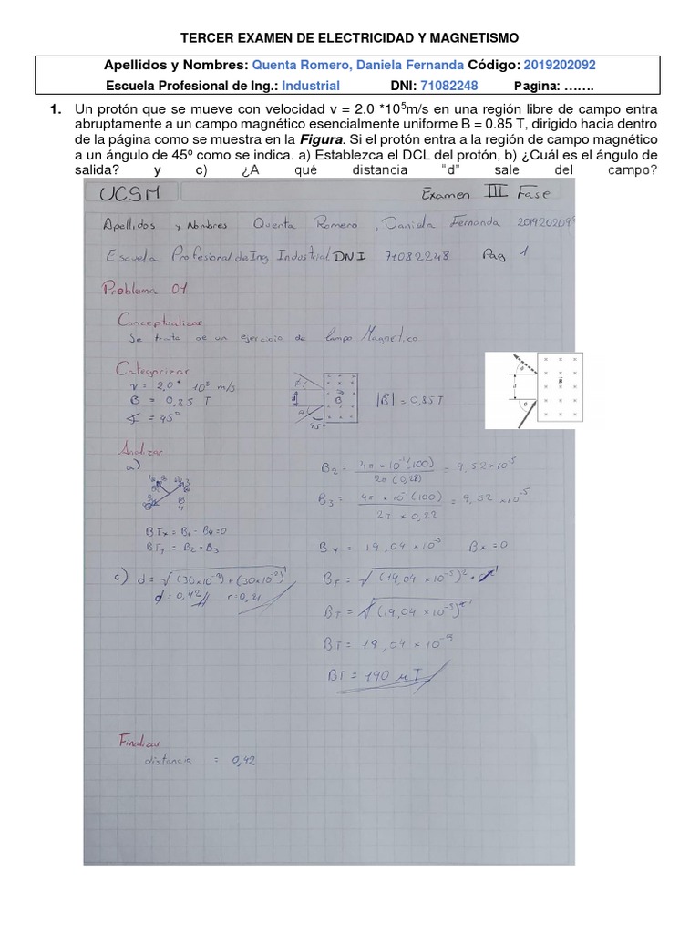 Tercer Examen de Electricidad y Magnetismo - 2021 - A | PDF