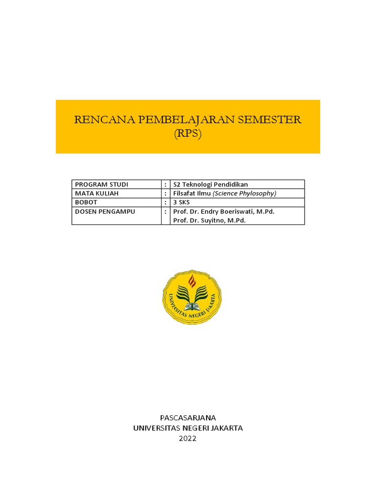 RPS AQAS Filsafat Ilmu S2 TP | PDF