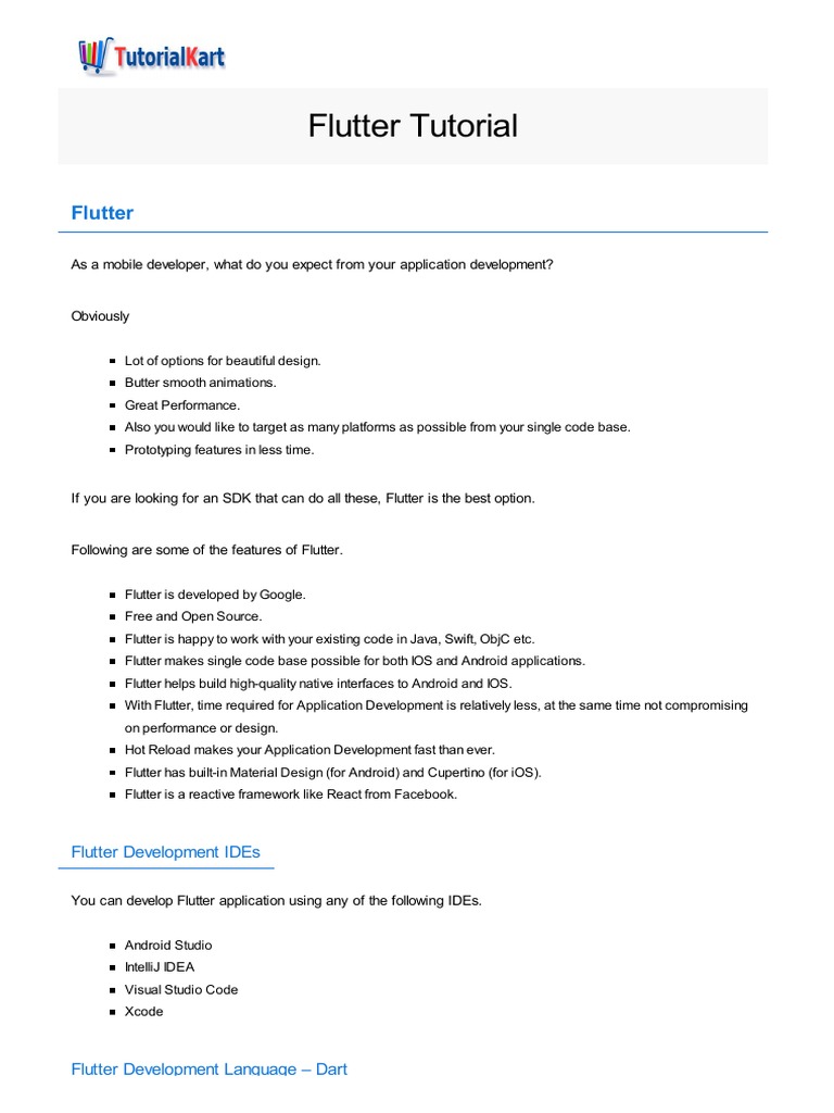 Flutter | PDF | Ios | Android (Operating System) Flutter | PDF | Ios | Android (Operating System)