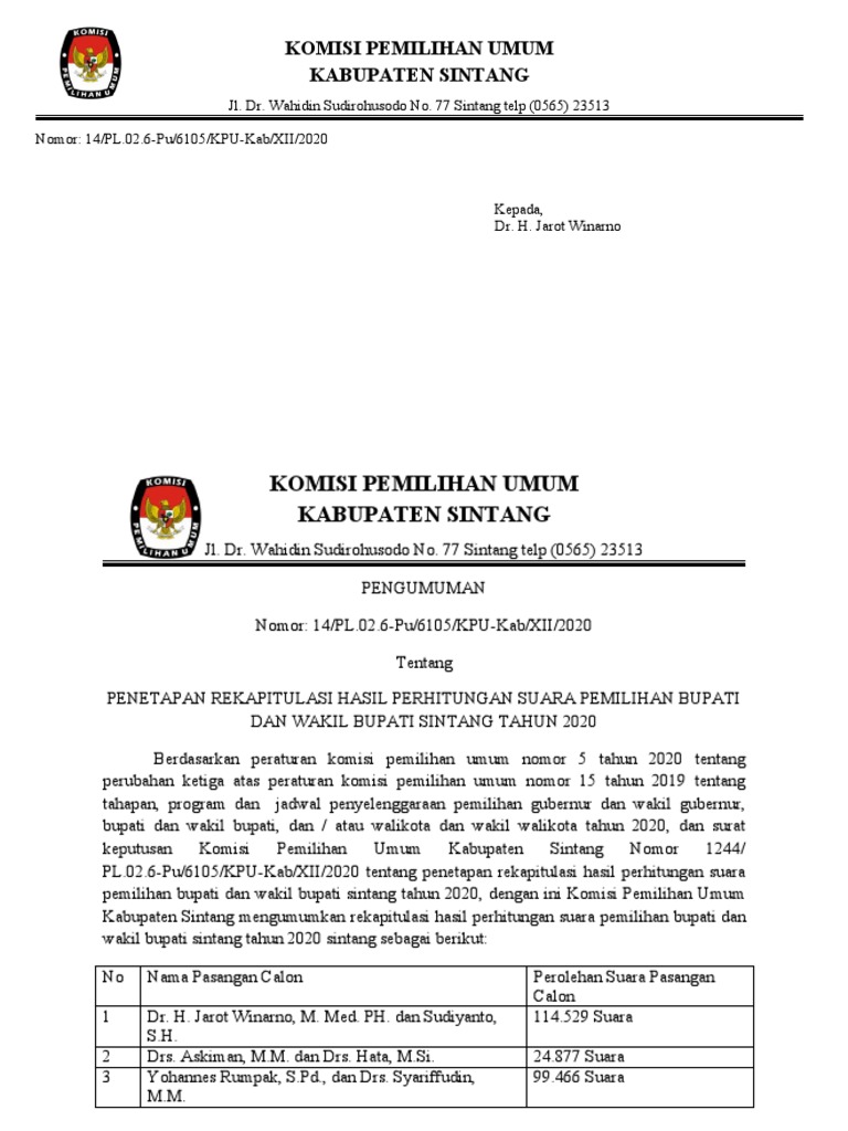 Surat Komisi Pemilihan Umum Ihsan Devs | PDF