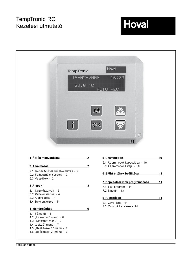 Kezelési Útmutató - Temptronic RC | PDF