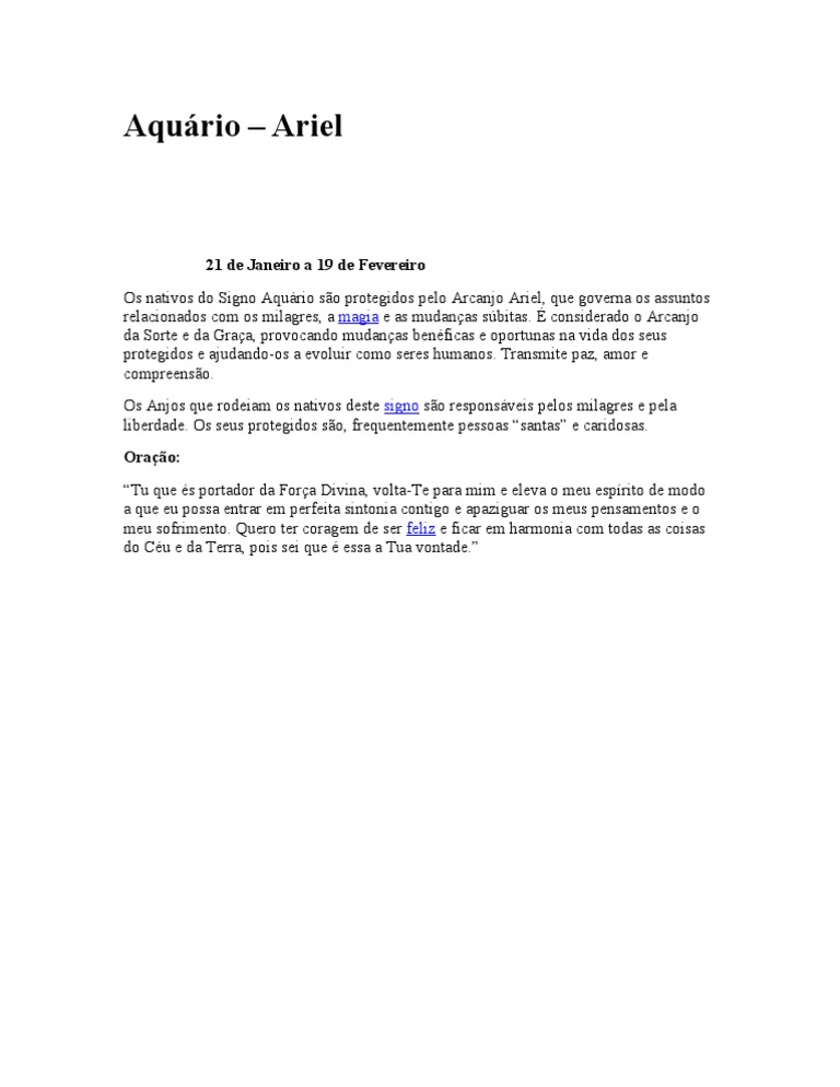 Oração Do Anjo Ariel | PDF