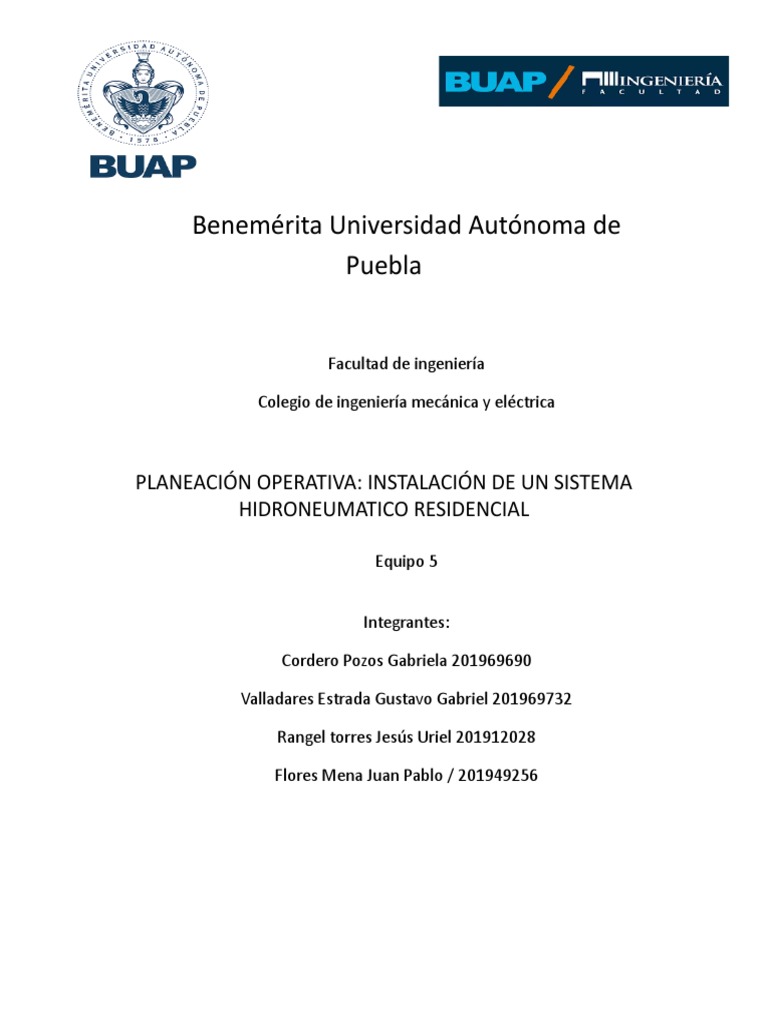 Planeación Op-2 | PDF | Bomba | Tubería (transporte de fluidos)