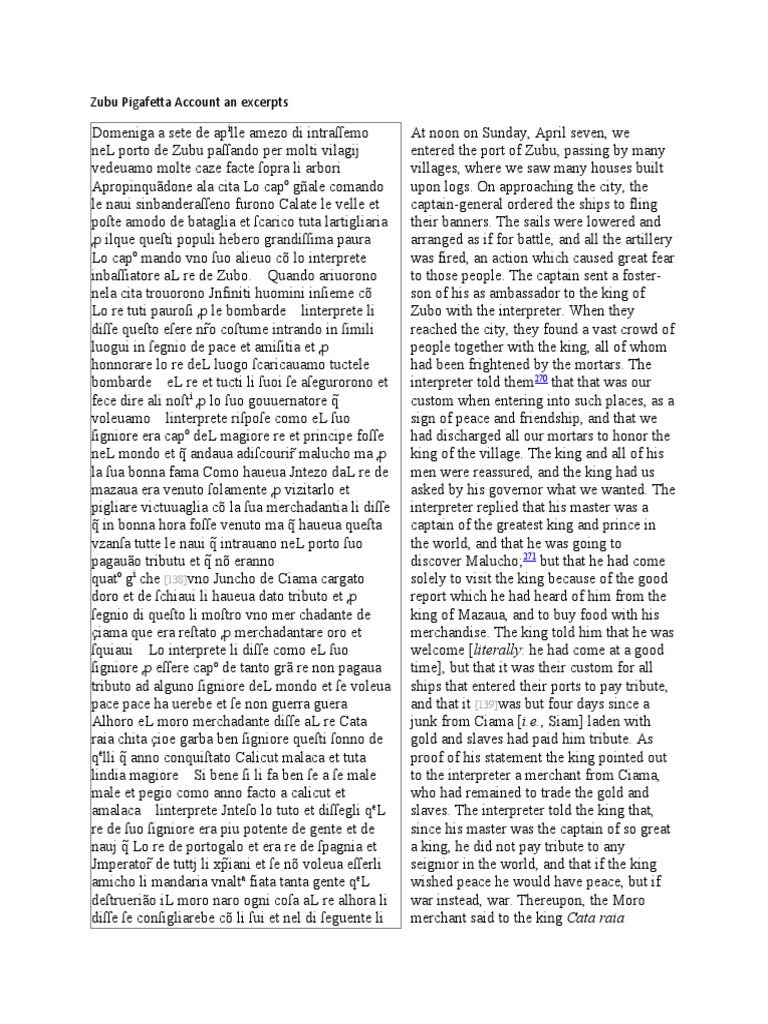 Pigafetta Accounts in Cebu and The Battle of Mactan | PDF