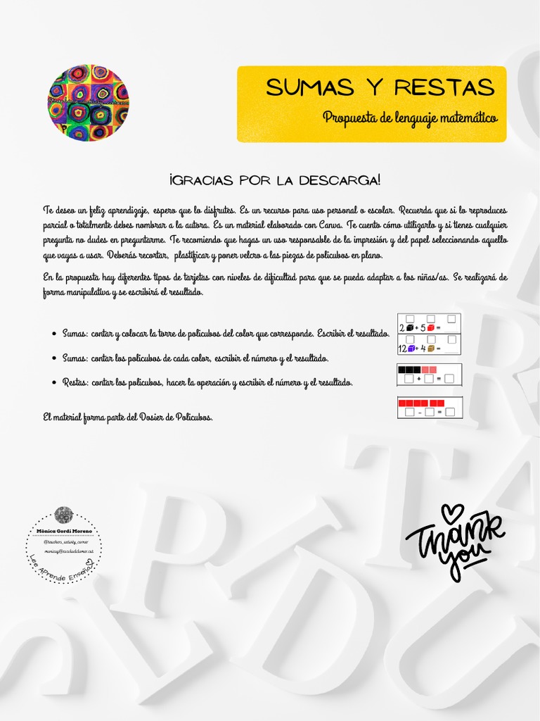 Sumas y Restas POLICUBOS | PDF