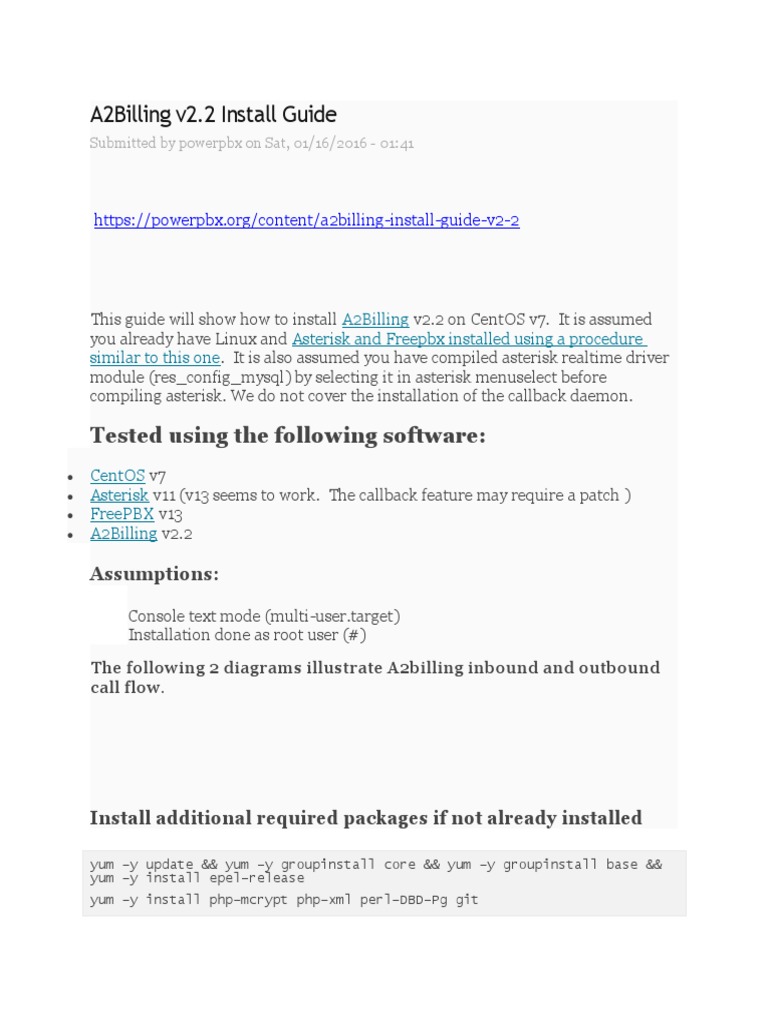 VoIP - A2Billing v2.2 Install Guide | PDF | World Wide Web | Internet & Web
