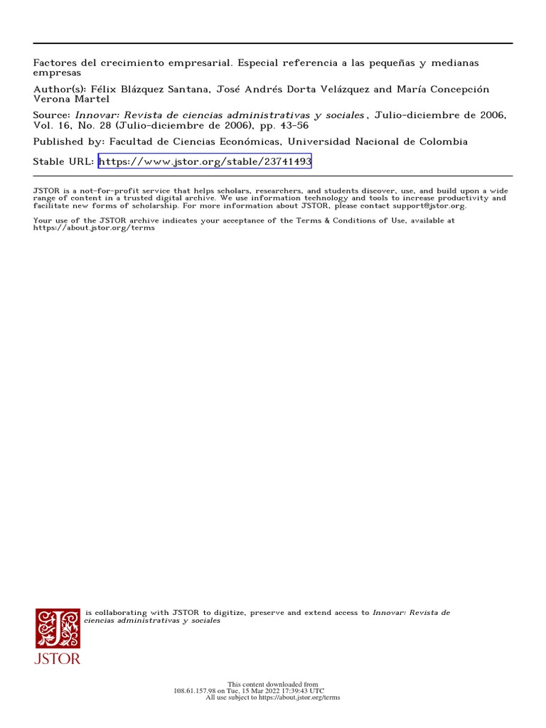 Factores de Crecimiento Empresarial para Pequeñas y Medianas Empresas | Descargar gratis PDF ...