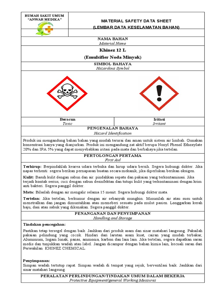 MSDS-Emulsifier 12 L | PDF