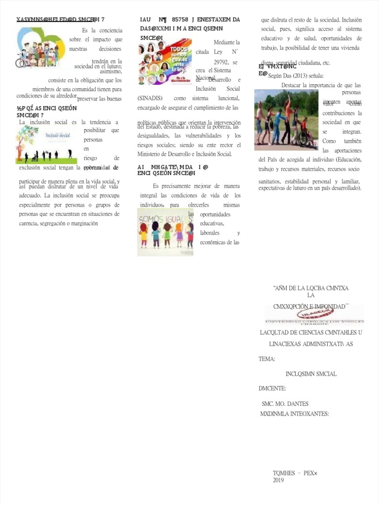PDF Triptico de Inclusion Social | PDF | Exclusión social | Pobreza