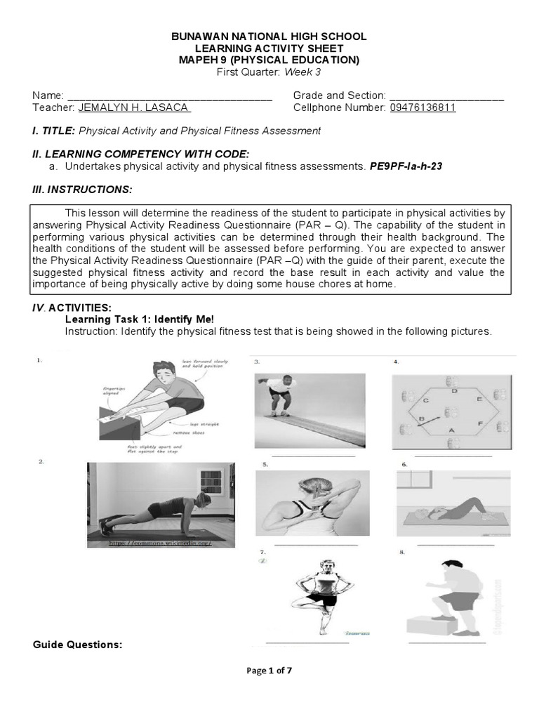 Assessing Physical Fitness: A Guide to Common Tests and Measurements ...