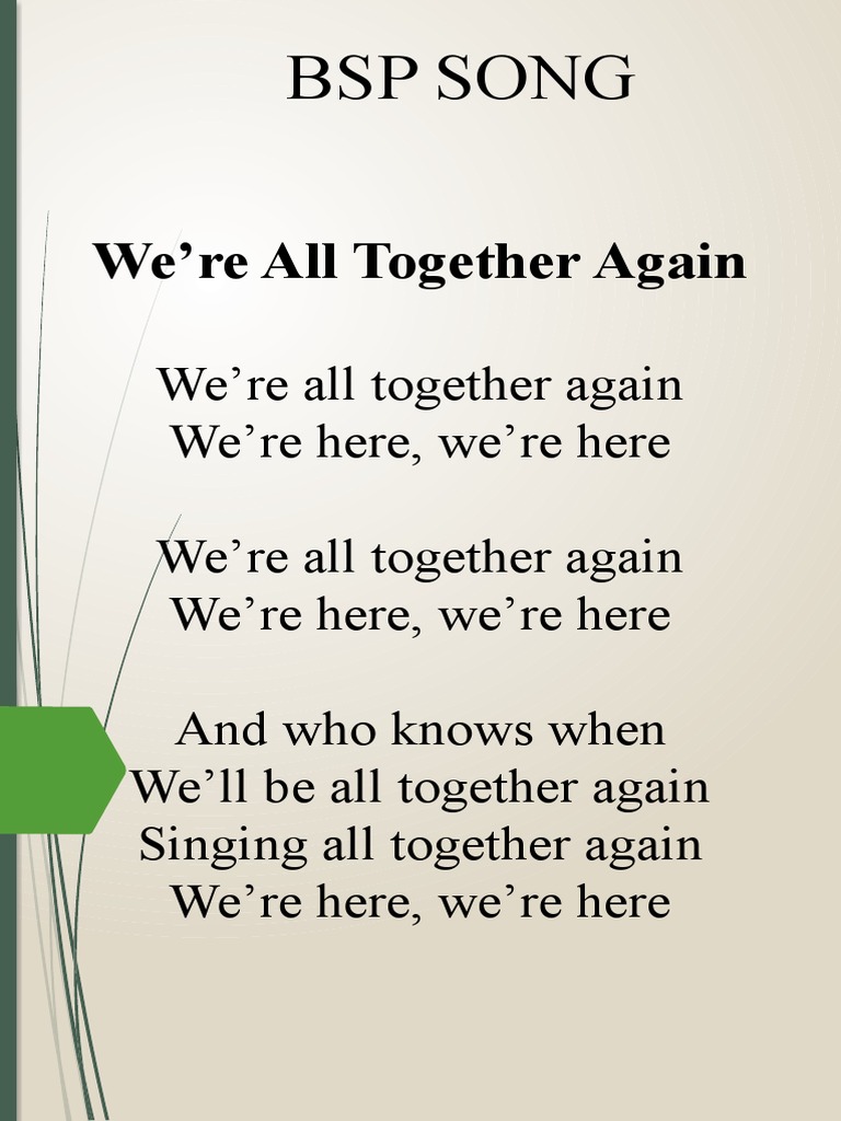 We're All Together Again | PDF