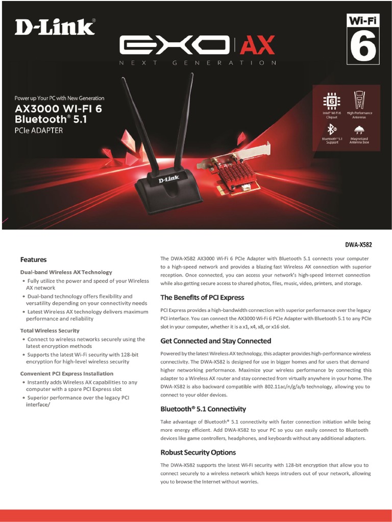 DWA-X582 A1 Datasheeet v1.01-1 | PDF