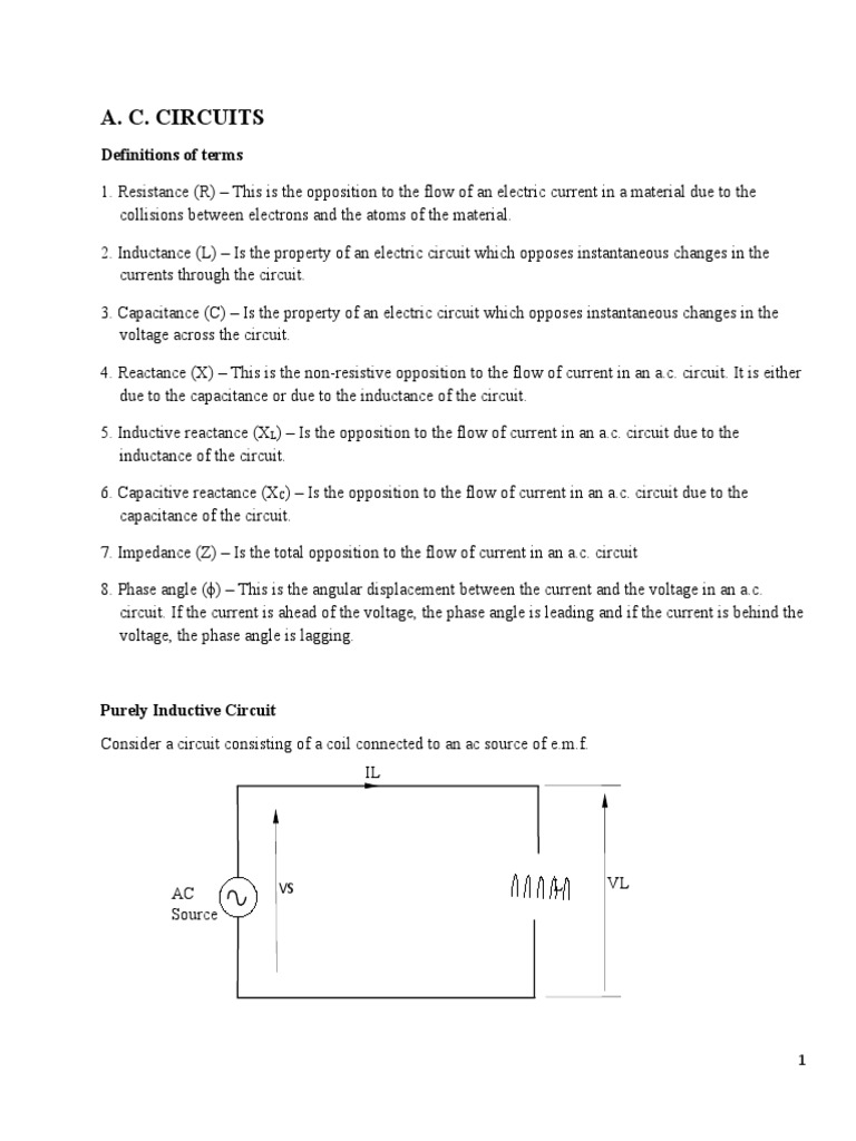 A.C. Circiuits Notes | PDF | Capacitor | Ac Power