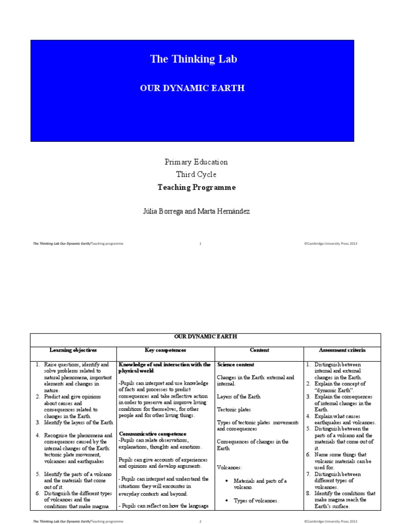 TTL Our Dynamic Earth FINAL | PDF | Teaching Method | Volcano