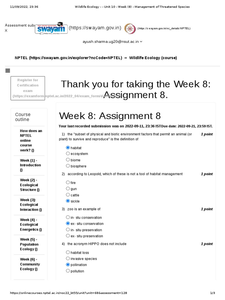 Week 8: Threatened Species Management | PDF | Ecology | Conservation ...