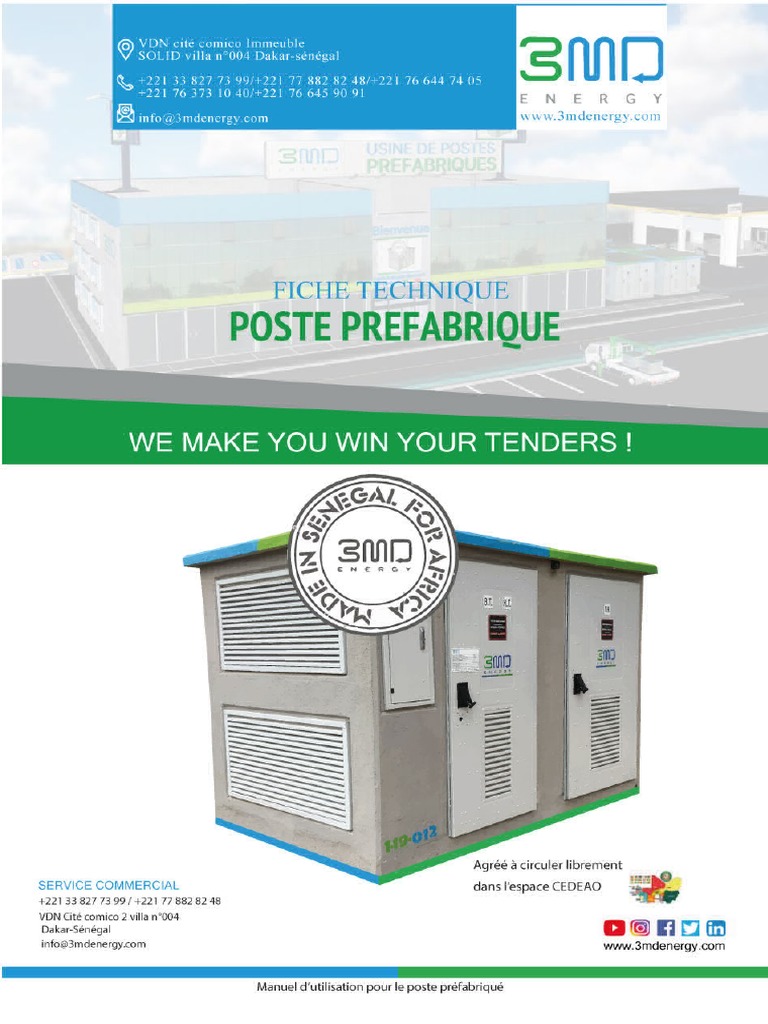 Cabine Prefa Fiche Technique Poste Prefa 3md | PDF