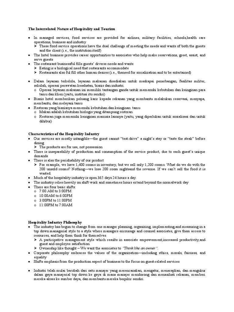 The Interrelated Nature of Hospitality and Tourism | Download Free PDF ...