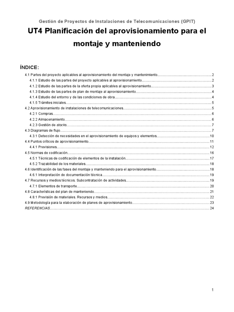 UT4 Planificacion Del Aprovisionamiento | PDF | Inventario | Obtención