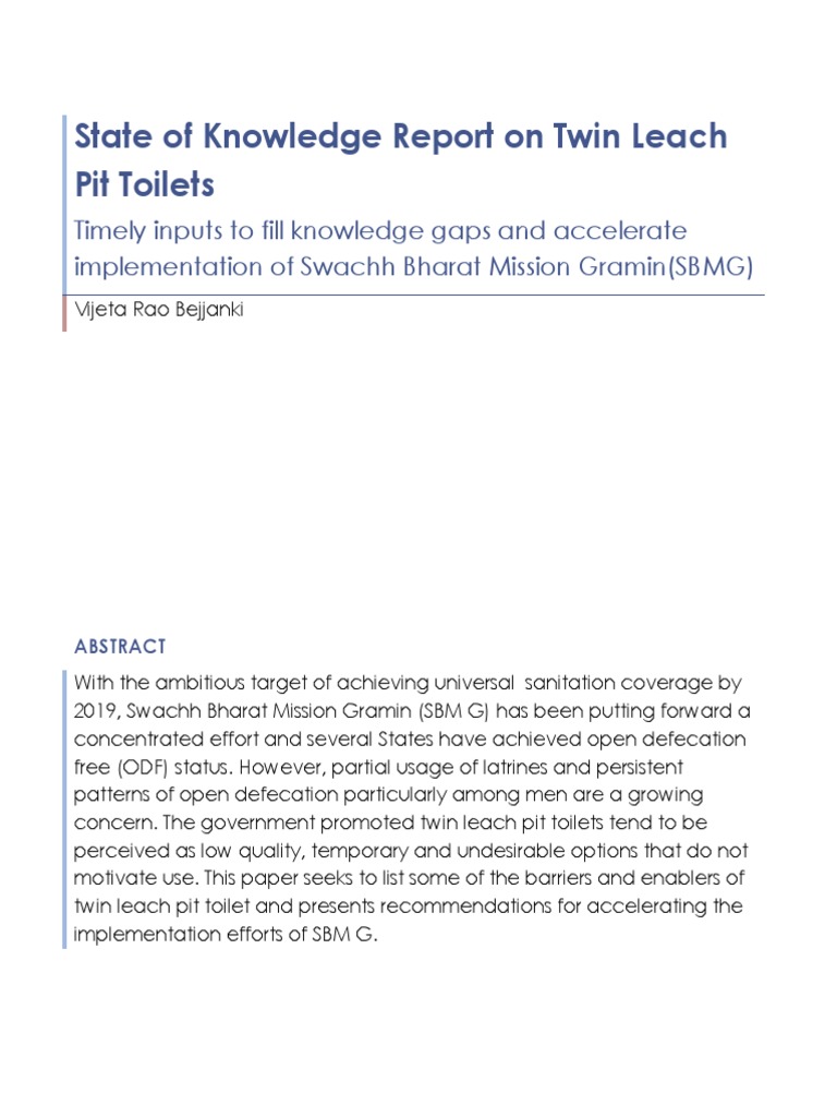 Twin Leach Pit Toilets | PDF | Toilet | Sanitation Twin Leach Pit Toilets | PDF | Toilet | Sanitation