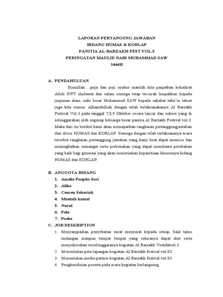 LPJ Bidang HUMAS (Musyag) | PDF