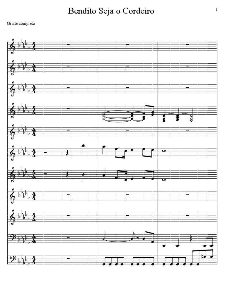 7 - Bendito Seja o Cordeiro - Grade Completa | PDF