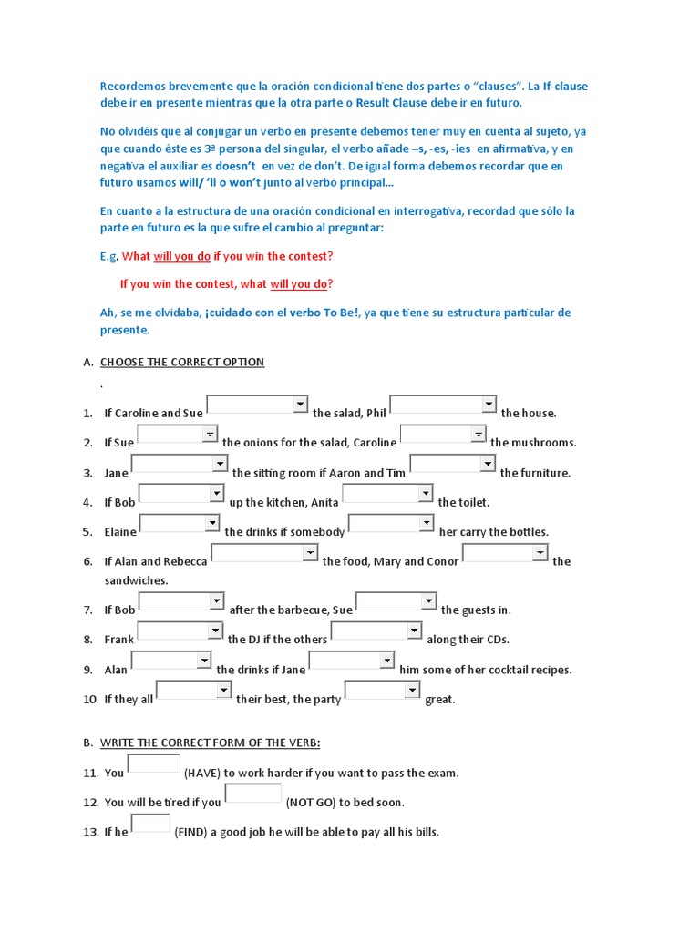 1st Conditional Practice 2 | PDF