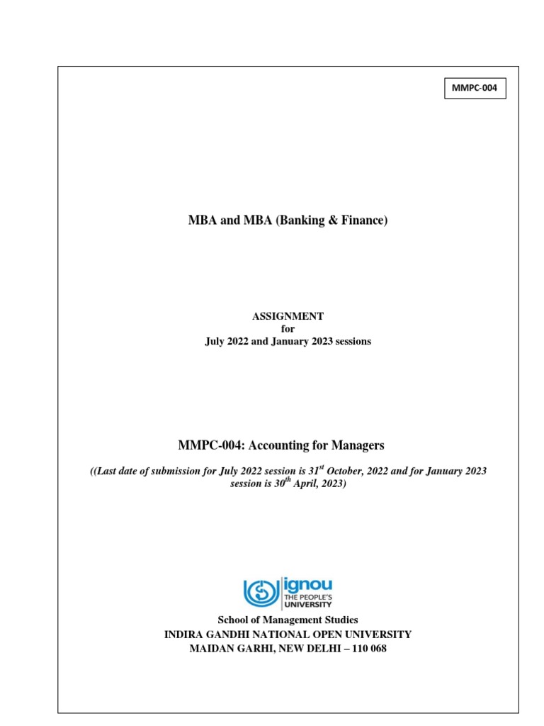 MMPC-004 Mba | PDF | Business