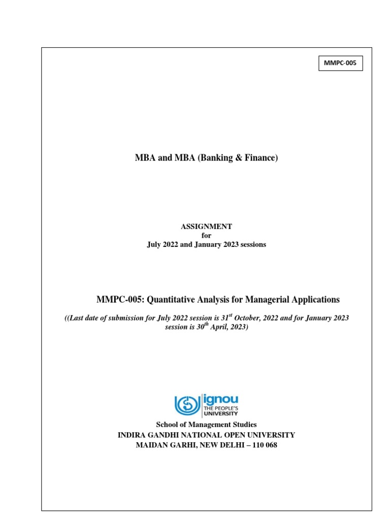 MMPC-005 Mba | PDF