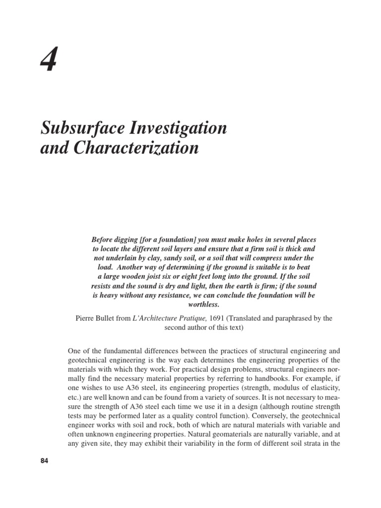 04 Subsurface Investigation and Characterization | PDF | Strength Of ...