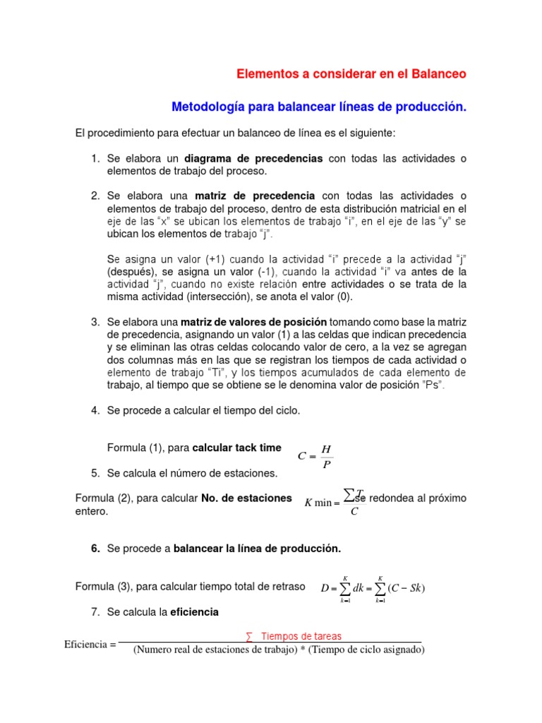 Balanceo de Líneas de Producción Eficiente | PDF | Matriz (Matemáticas)