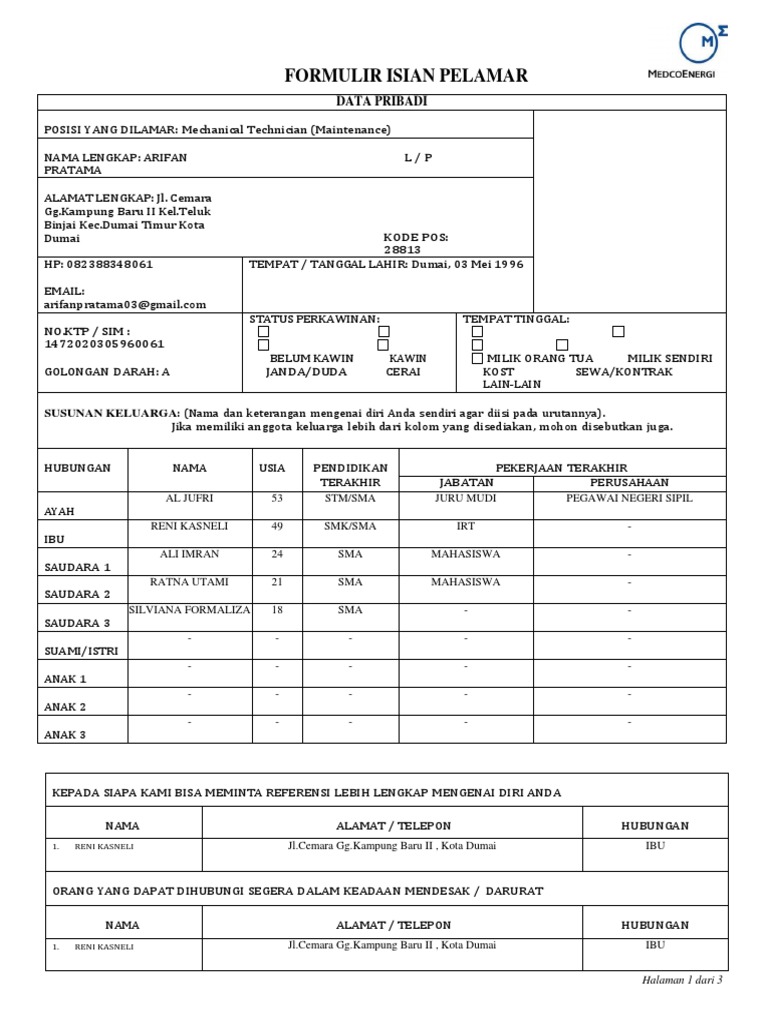 ISO Application Form MPI 2019 | PDF
