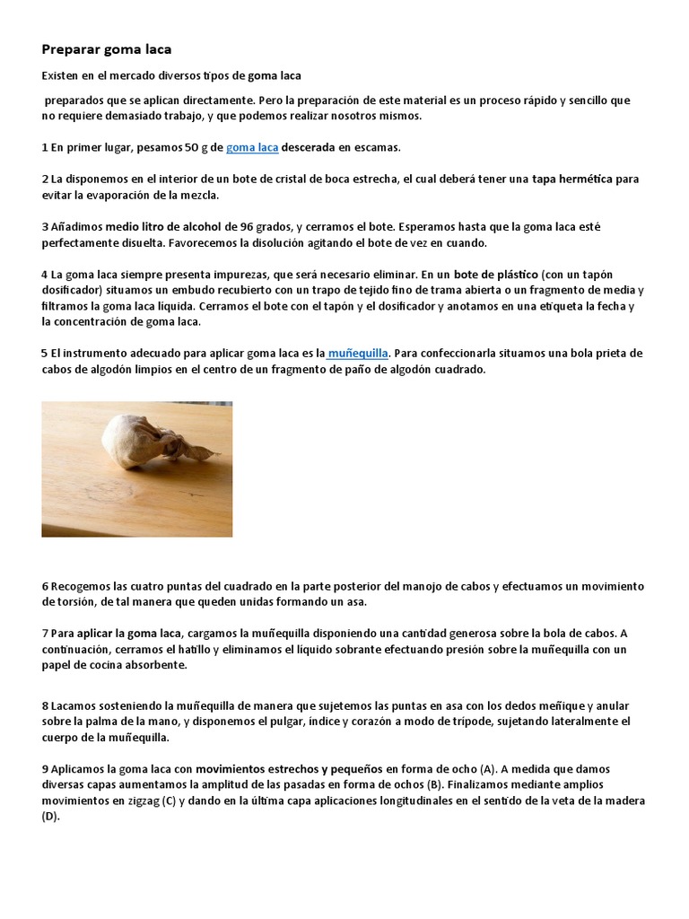 Goma Laca Preparada | PDF | Cocina, comidas y vino | Hogar, jardinería ...