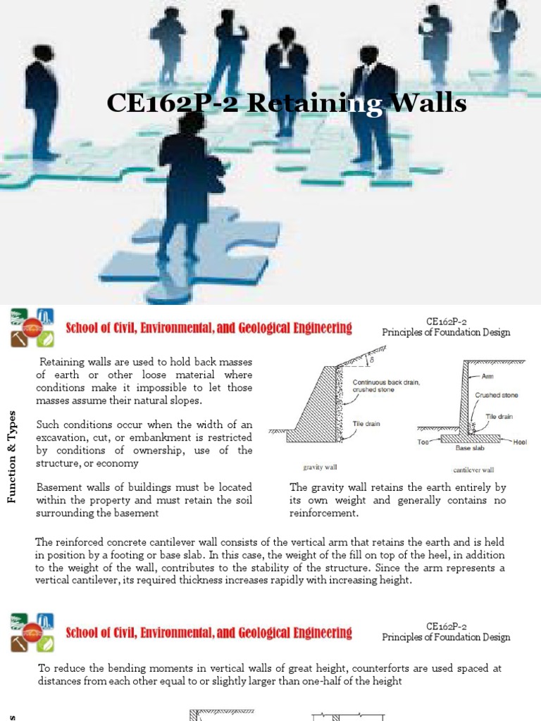 Ce162p Module 3 Lecture 1 Retaining Walls | PDF | Building Engineering | Classical Mechanics