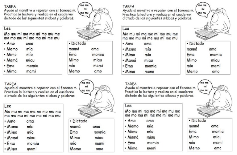 Lectura y Dictado Con M | PDF