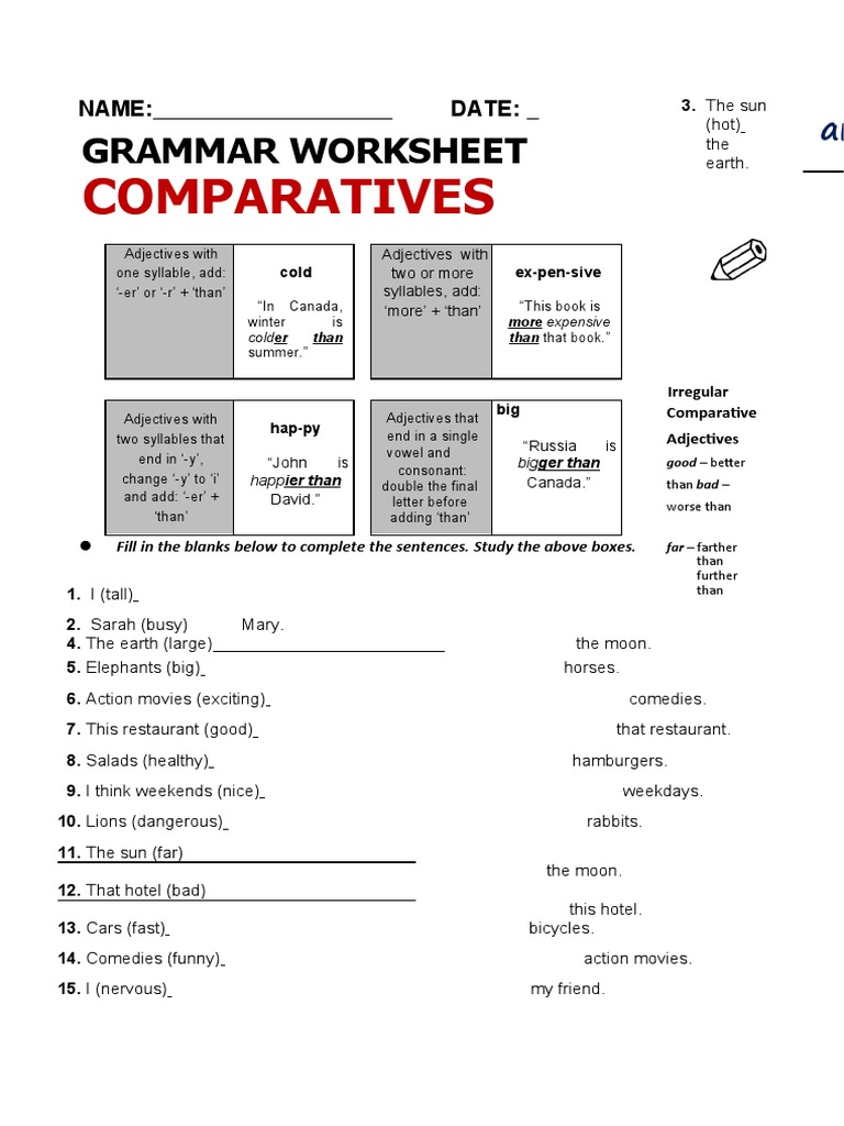 Comparative Adjectives | PDF | Adjective | English Language