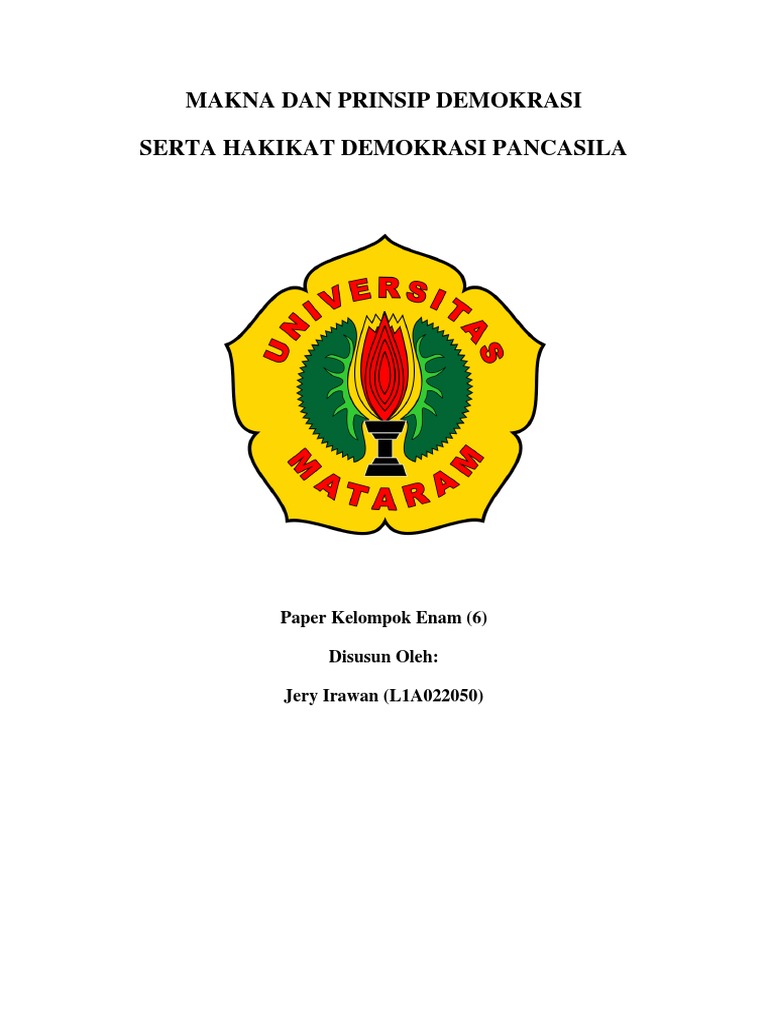 Paper Makna Dan Prinsip Demokrasi Serta Hakikat Demokrasi Pancasila ...